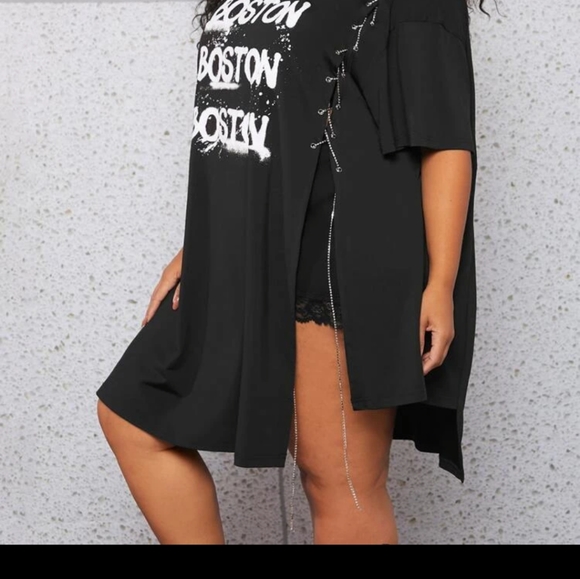 SHEIN | Dresses | Graphic Lace Up Tshirt Dress 044 | Poshmark